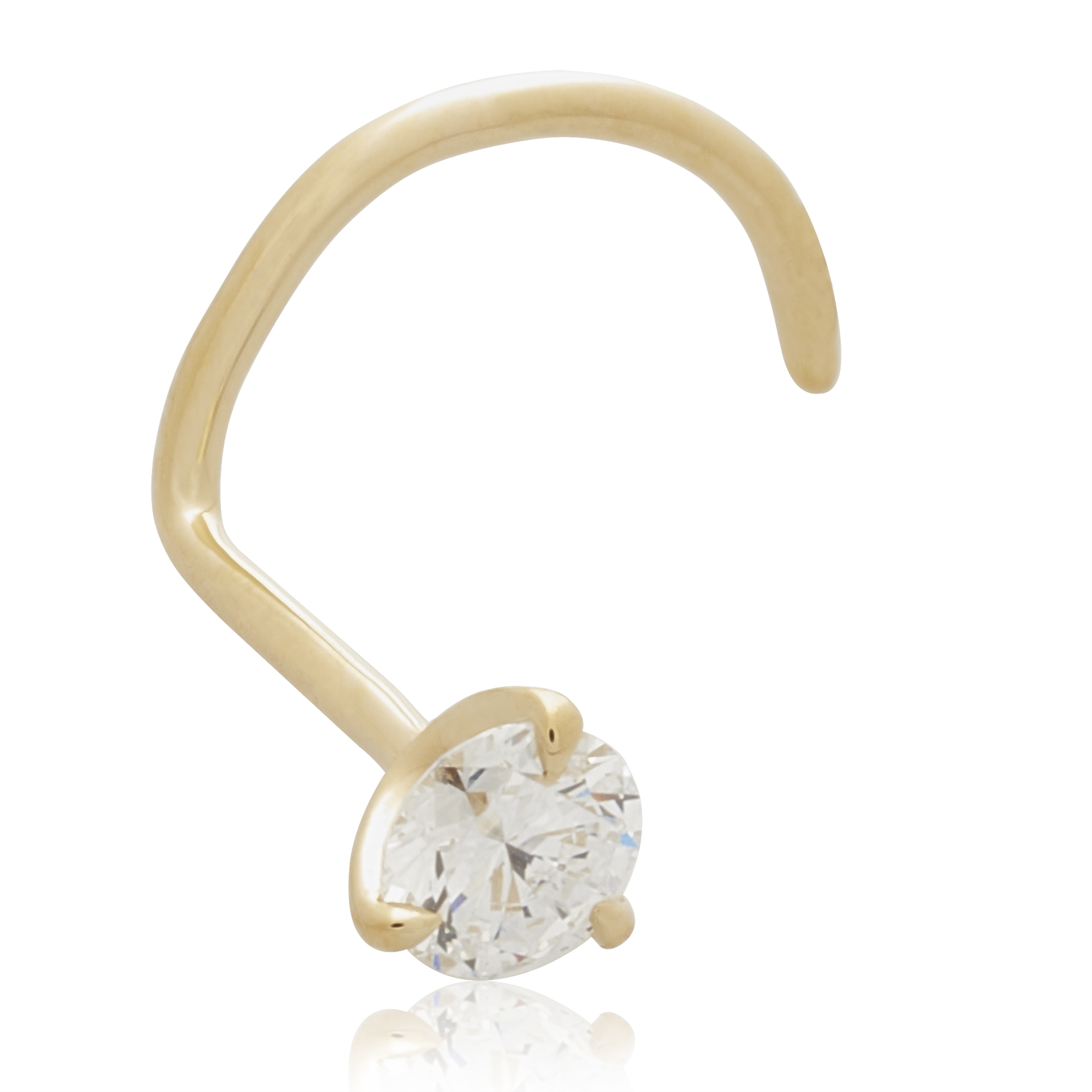 Piercing de nez en or jaune 18 carats et diamant