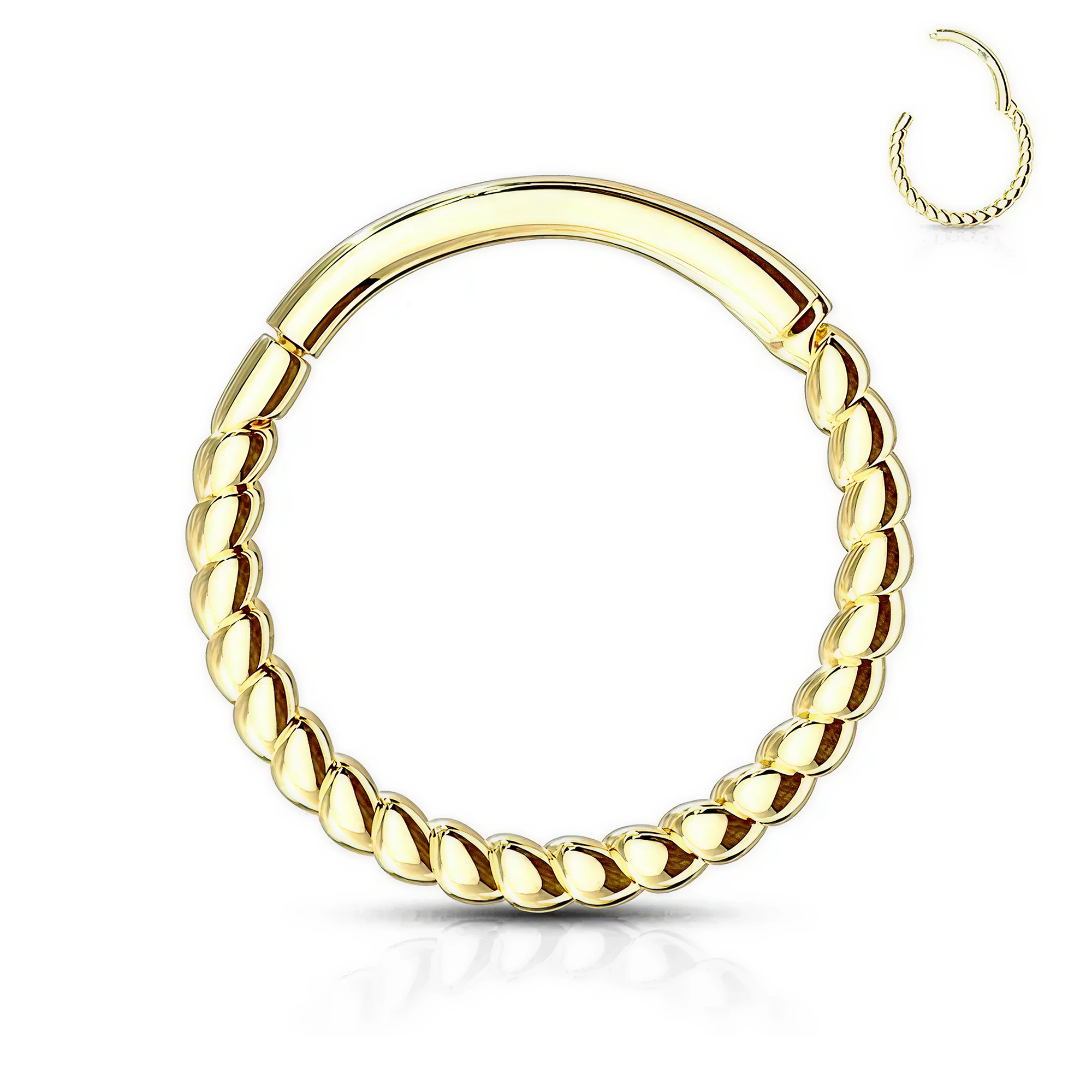 Gold piercing: twisted ring