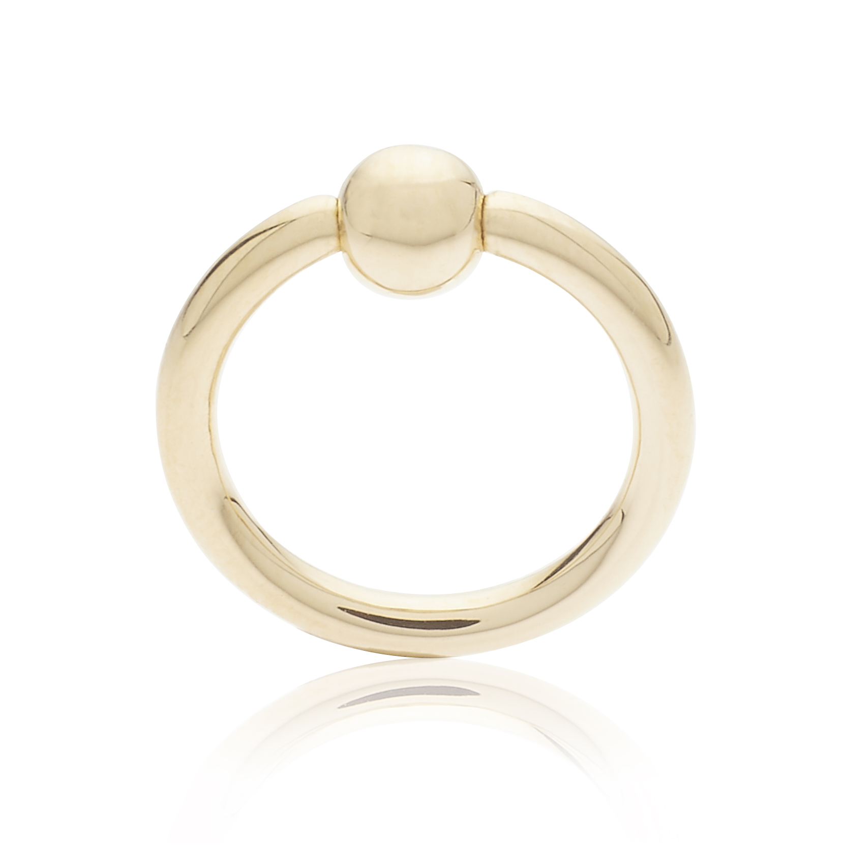Piercing Hélix en or jaune : anneau avec boule en or